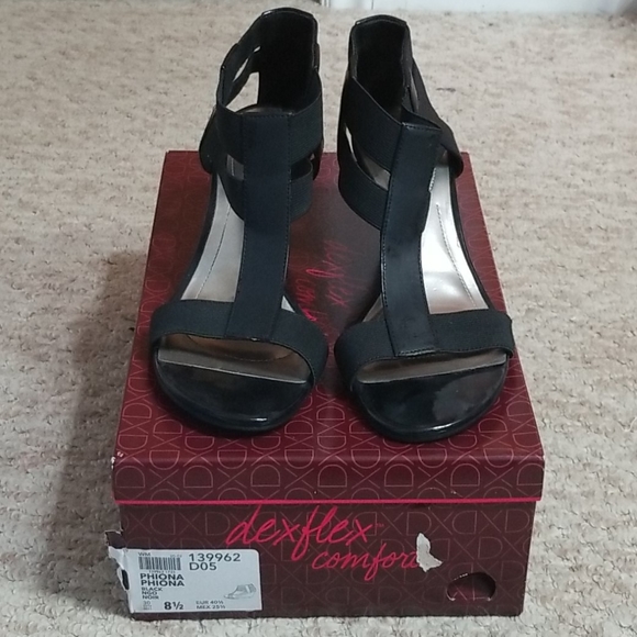 dexflex comfort | Shoes | Dexflex Phiona Black 85 Wedge Sandals Cork ...
